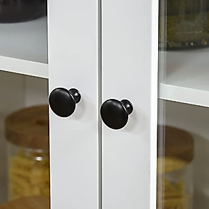 HOMCOM 61" Freestanding Kitchen Pantry, Traditional Style Storage Cabinet with Soft Close Doors, Adjustable Shelves, and 2 Drawers, for Living Room, Dining Room, White