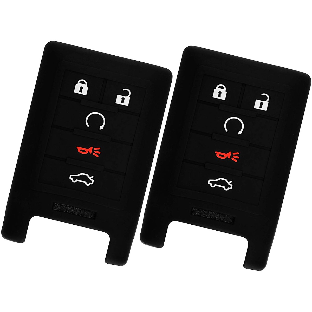 KeyGuardz Keyless Remote Car Smart Key Fob Outer Shell Cover Soft Rubber Case for Cadillac ATS CTS DTS SRX STX XTS (Pack of 2)