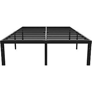 Sealvvos 14 inch King Bed Frame Metal Platform Mattress Foundation with Steel Slat Support, No Box Spring Needed, Easy Assembly, Black