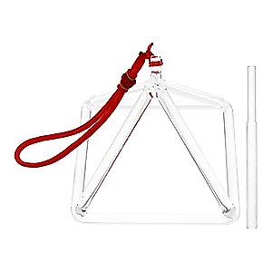 ARTIBETTER 5 Inches Crystal Singing Pyramid Healing Musical Instrument with Glass Striker Bag for Sound Healing Meditation Accessories