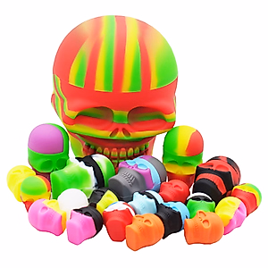 vitakiwi 500ml Wax Large Silicone Containers with 15ml 3ml Skull Non-stick Jars Set (21pcs)
