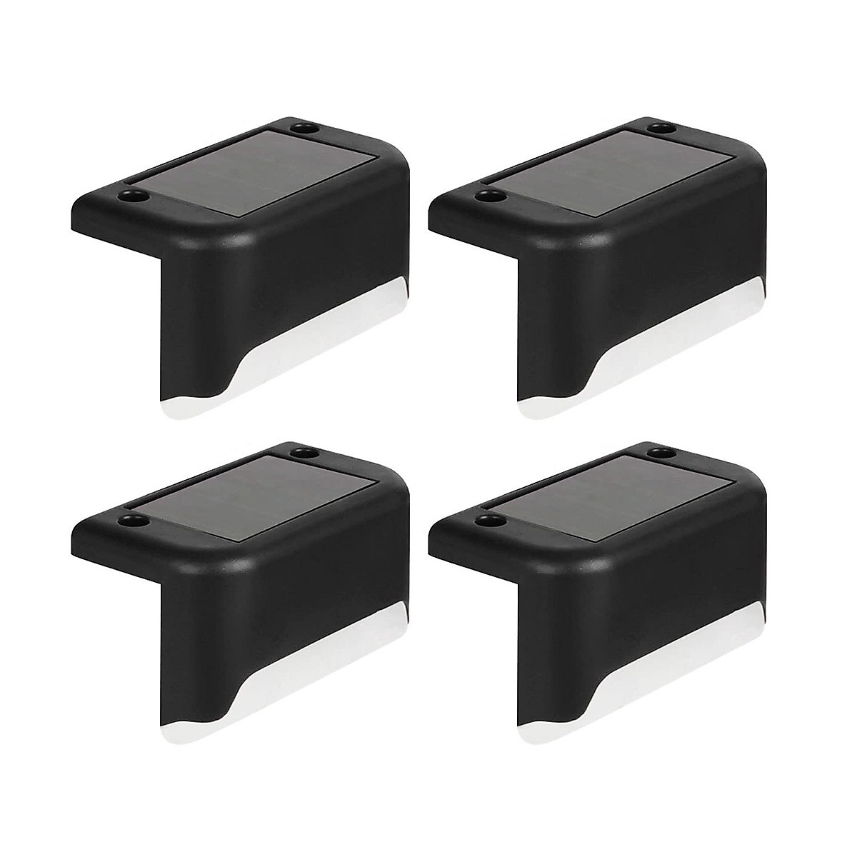 4pcs Solar Deck Lights, LED Outdoor Step Lights Waterproof Garden Lamps, Home Decorative Wall Mount Lamps Fence Post Lighting Fittings for Stairs Step Fence Yard Pathway