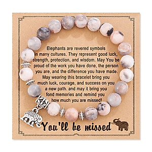 HGDEER Retirement Gift for Woman, Best Moving Going Away Farewell Gifts for Coworkers Teacher Good Luck Bracelet