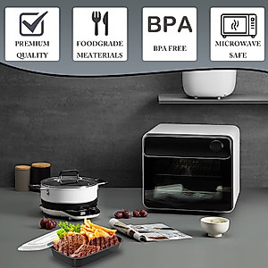 Goiio Meal Prep Containers, 5Pack 38OZ Food Storage Containers With Lids, Reusable Food Prep Containers, To Go Containers, Stackable, Microwave, Dishwasher, Freezer Safe