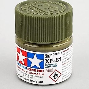 TAMIYA America, Inc Acrylic Mini XF-81 Dark Green 2 RAF 10ml Bottle, TAM81781
