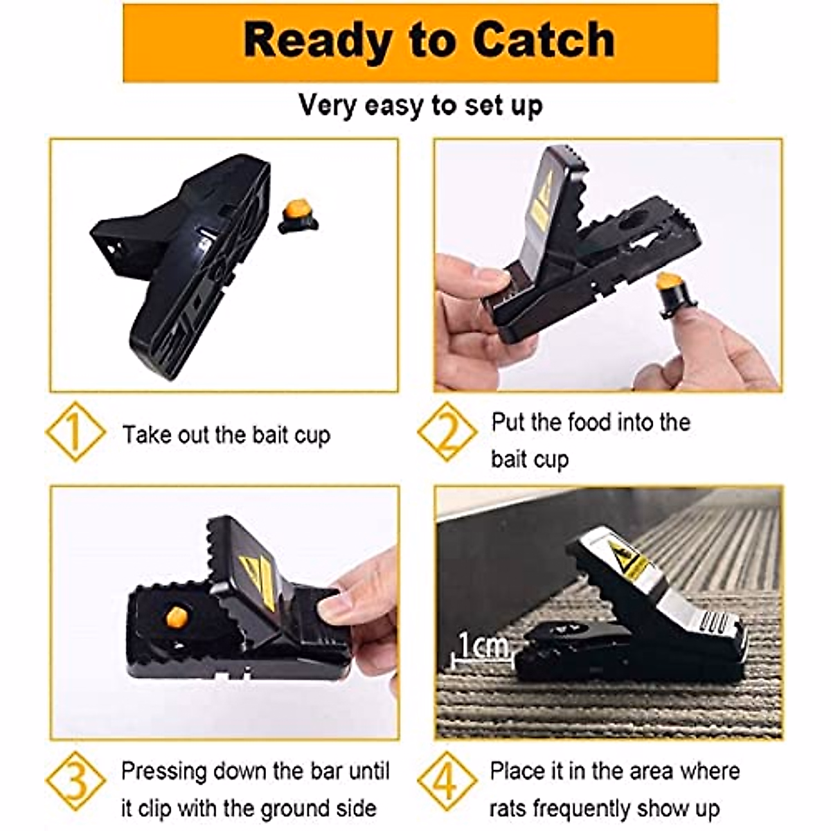 Mouse Traps, Mice Traps for House, Small Mice Trap Indoor Quick Effective Sanitary Safe Mousetrap Catcher for Family and Pet - 6 Pack