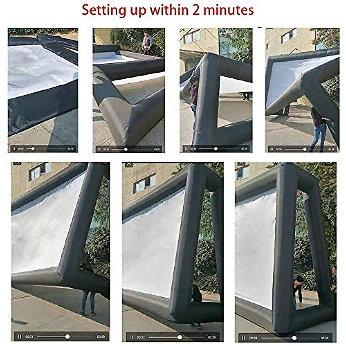 fitnessandfun 30ft Huge Inflatable Projector Screen - Blow Up Outdoor Movie Screens - 360 Inch for TV & Movies - Seamless, Portable, Front & Rear Projection(30ft with Blower)