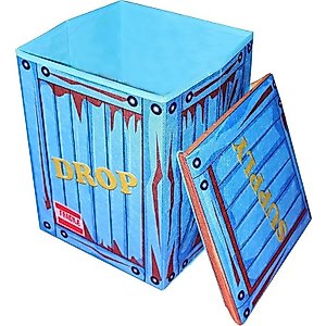 Skywin- Fabric LootBox Big, Storage box with Lid 18”x14”x14” Stackable and Foldable Supply Box, Collapsible Box, Durable Drop Box for Gamers, Fun Bright Colors
