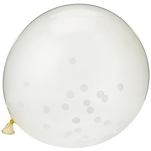 Unique 58114 Clear Party Balloons with White Confetti, 6 in 1 Pack 12"