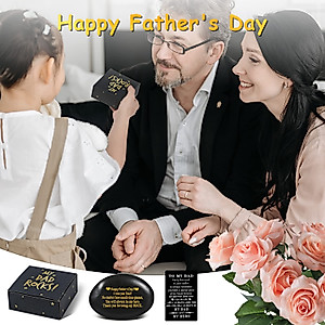 Father's Day Gifts, Gifts for Dad, Birthday Gifts for Dad, Dad Birthday Gifts Wallet Card, Engraved Rock with Words, Rare Unique Gift for Your DAD, Your HERO.