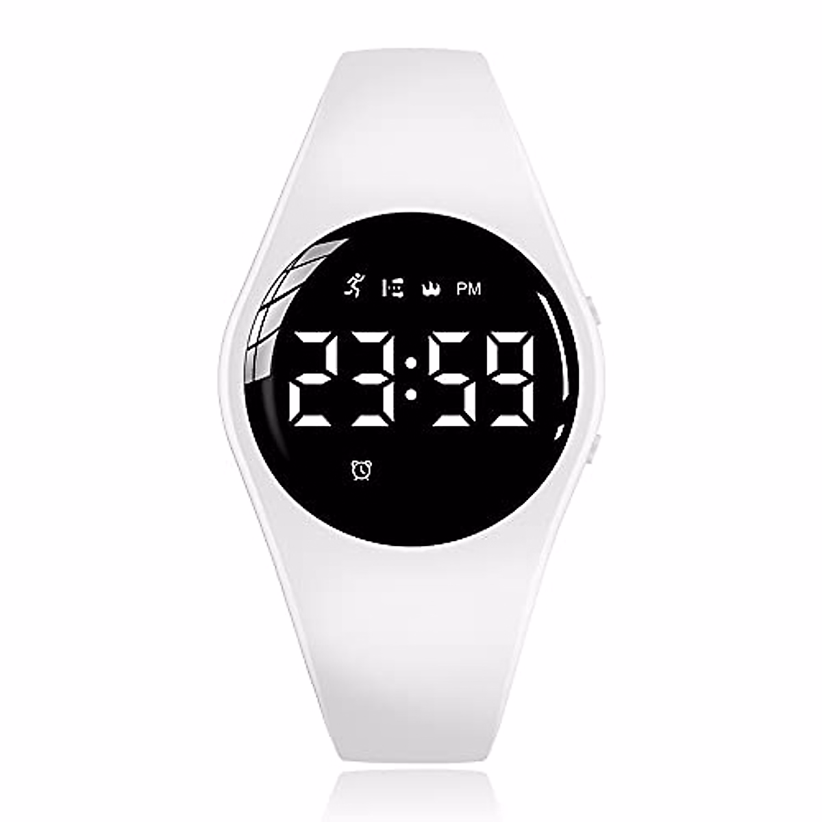 LSB LAOSIBIN New Men Multifunction Smart Watches Alarm Pedometer Stopwatch Timing Digital Student Sport Watch LED Waterproof Women Fashion Fitness Trackers (White Scooter)