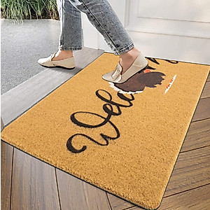 Thanksgiving Non-Slip Door Mat Entrance-Outdoor - Fall Turkey-Decorative Entryway Welcome Doormats Home Decor 17" X 29"