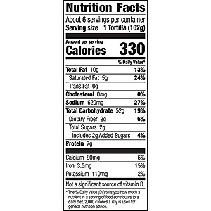 Old El Paso Restaurant Style Grande Flour Tortillas, 6-count (Pack of 5)