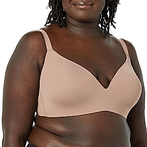 Amazon Essentials Women's Wireless Lightly Lined Bra, Pack of 2, Black/Dusted Pearl, 40A