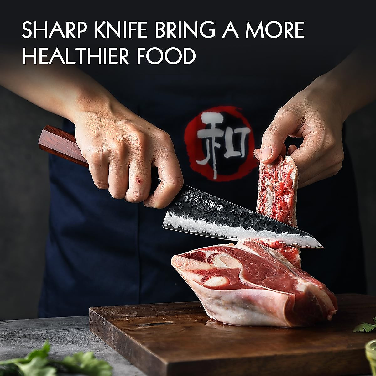 HEZHEN 5.8 inch Multi-purpose Knife,10Cr15CoMoV Steel Core,Triple-layer Composite Steel,Redwood Handle,Professional Kitchen Knife - Razor Sharp