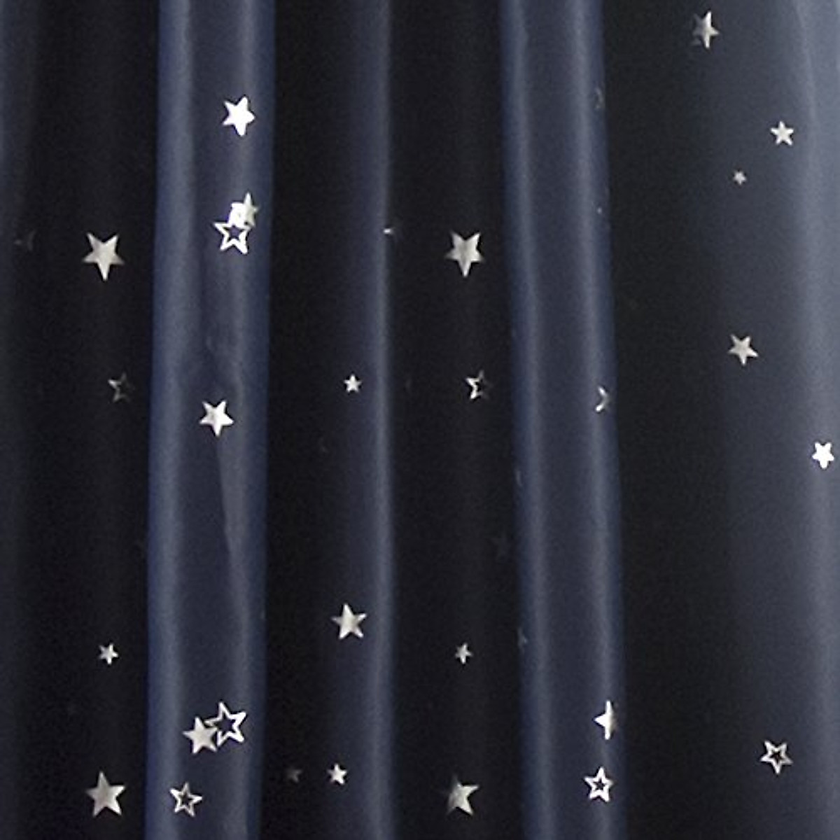 Lush Decor Room Darkening, Energy Efficient (Pair), 84” x 52”, Navy Star Blackout Curtains-Window Panel Set, L, 2 Count