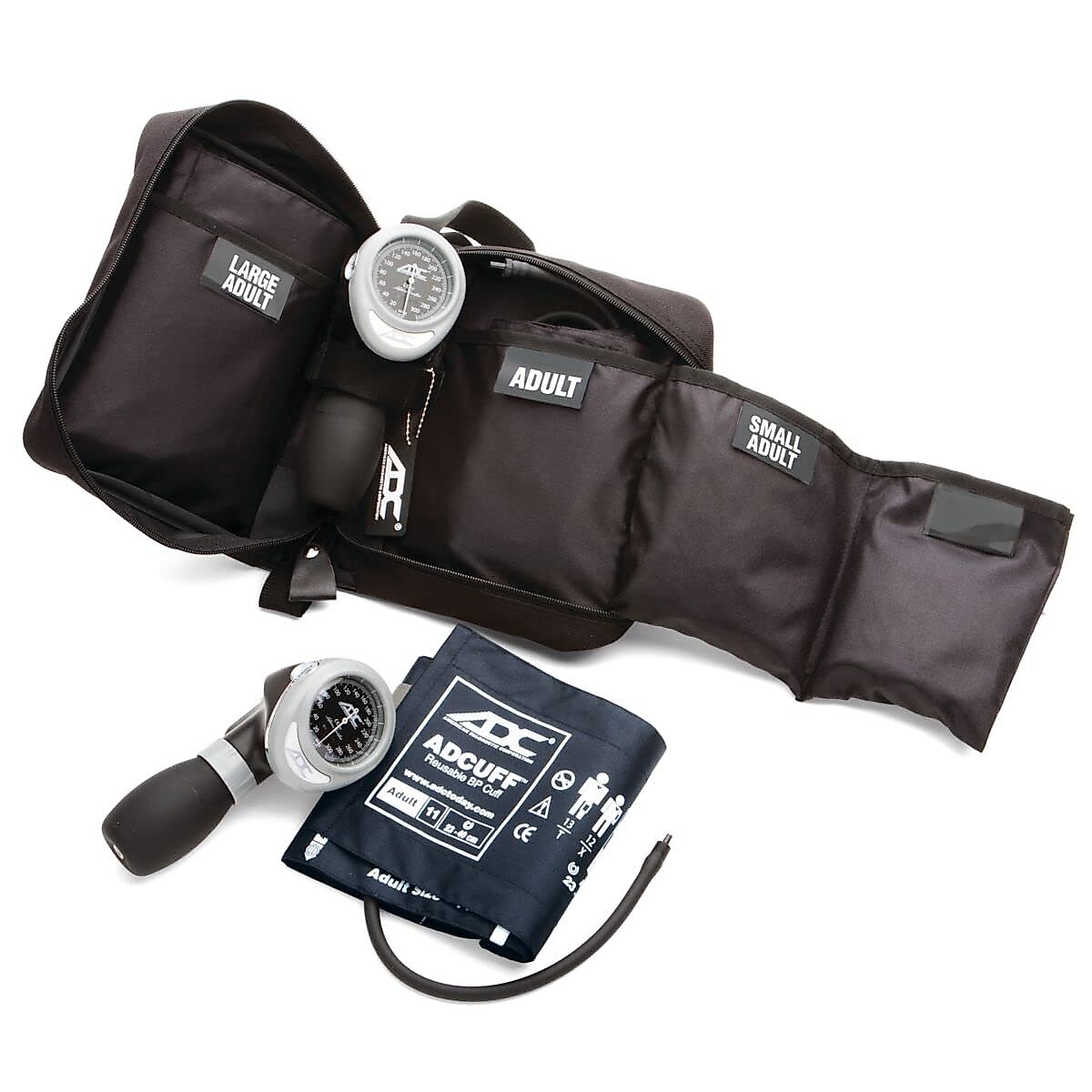 ADC 731DB Multikuf Model 731 EMT Kit with 804 Portable Palm Aneroid Sphygmomanometer, Navy, 3-Cuff