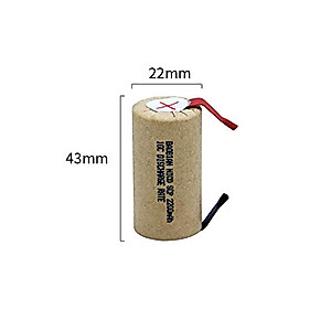 BAOBIAN SubC Sub C 2200mAh 1.2V Ni-CD 10C Discharge Rate Rechargeable Battery Cell with Tabs for Power Tools (15Pcs)