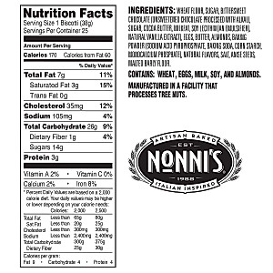 Nonni's Biscotti, Almond Dark Chocolate, 1.33 oz, 25-count