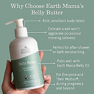 Earth Mama Belly Butter & Belly Oil Bundle for Dry, Stretching Skin | Moisturize + Encourage Skin's Natural Elasticity During Pregnancy & Beyond, 8-Fluid Ounce & 4-Fluid Ounce