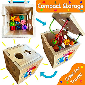 Montessori Mama Baby Activity Cube Montessori Toys for 1 Year Old + Learning Toys for 1+ Year Old Activity Center for Baby, Toddler Educational Toys for 12-18 Months, 1st Birthday Girl Gifts Boys