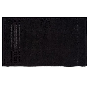 Melissa Linen, 2 Piece Hand Towel Set, 100% Turkish Cotton Face Hand Towels for Bathroom, 20 in x 35 in, Absorbent, Quick Dry, Durable and Soft, Spa and Hotel Quality, Jet Black