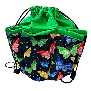 ABS Novelties Butterfly Pattern 10 Pocket Tote Black … (Green)