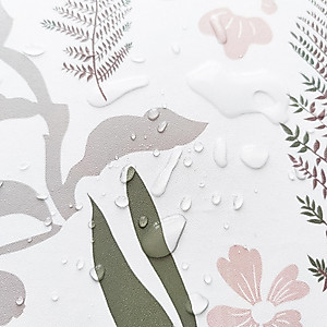 Floral Peel and Stick Wallpaper Modern Leaf Contact Paper Removable Wallpaper Decorative Self Adhesive Wallpaper Wall Paper 17.3" x 393.7"