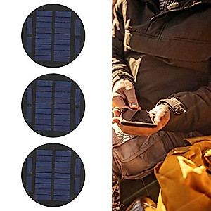Solar Panel, 3Pcs Round Solar Panel Module, Upgraded Portable Solar Panel, Cell Power Module, Polysilicon DIY Industrial Supplies