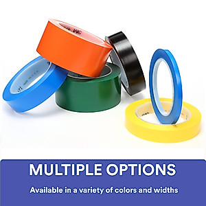 3M Vinyl Tape 471, 2 in x 36 yd, Red, 24 Rolls, Red Floor Tape, Paint Alternative for Floor Marking, Social Distancing, Color Coding, Safety Marking