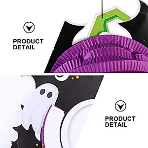 EXCEART 2pcs Halloween Party Hanging Sign Trick or Treat Plaque Honeycomb Ball Decor for Home School Haunted House