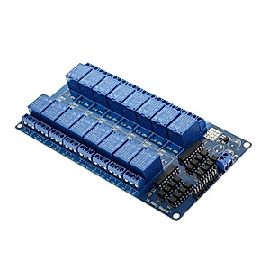 HIFASI 1PCS 5V 16 Channel Relay Module for ARM AVR DSP Electronic Relay Plate Belt Optocoupler Isolation (Color : 12V 16 Channel Relay)