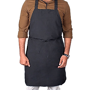 Utopia Wear Chef Kitchen Bib Aprons (2-Pack, Black)