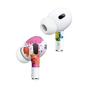 MightySkins (2 Pack) Skins Compatible with Apple AirPods Pro 2 - Aqua Paint | Protective, Durable, and Unique Vinyl Decal wrap Cover | Easy to Apply, Remove, and Change Styles | Made in The USA