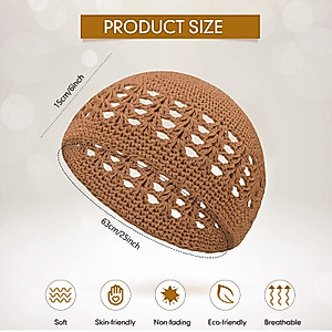 12 Pieces Summer Kufi Hats for Men Women Knit Skull Caps for Men Women Hand Made Crochet Hat Stretchy Crochet Beanie for Teens, Multicolor