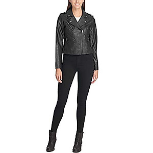 Levi's Women's Faux Leather Moto Jacket (Regular & Plus Size), Classic Black, 2X