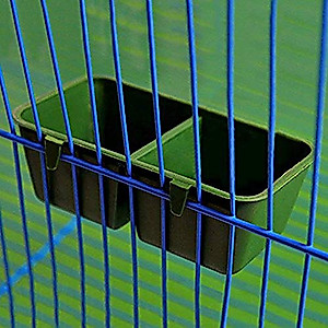 2-in-1 Double Trough Bird Seed Food Feeding Dish Water Feeder Bowl for Parrot Macaw African Greys Budgies Parakeet Cockatiel Conure Canary Finch Cage