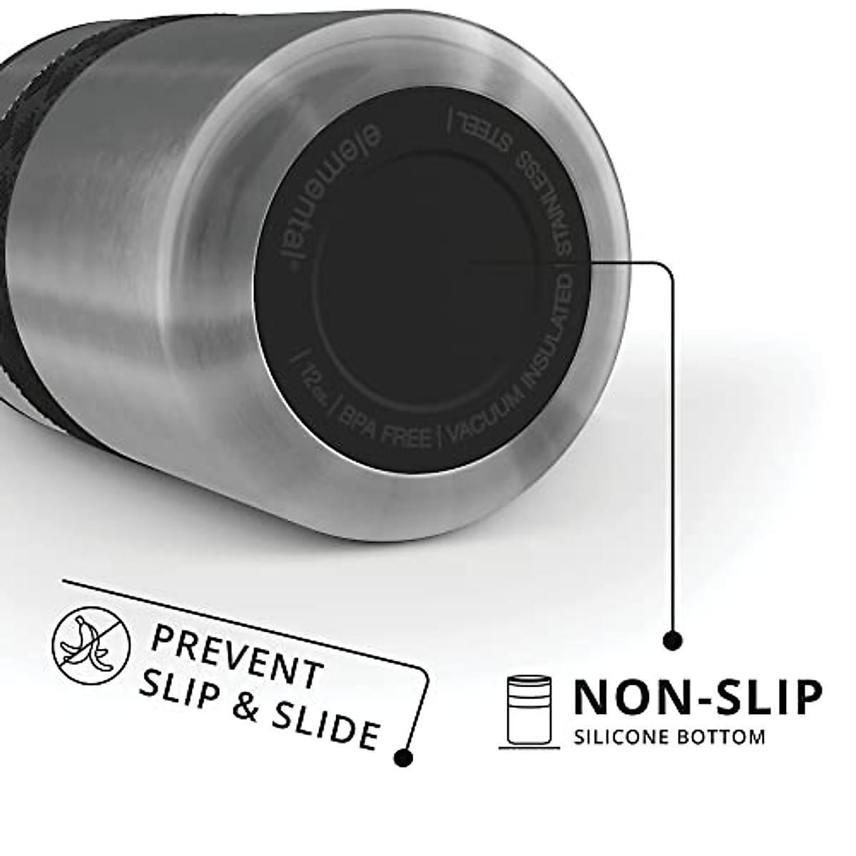 Elemental Insulated Can Cooler, Triple Wall Stainless Steel Can Cooler Insulator - Drink Cooler Cup for 12oz Regular Beer, Soda, Sparkling Water - Brushed Steel