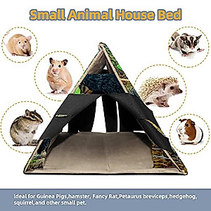 enheng Small Pet Hideout Black Bears Hamster House Guinea Pig Playhouse for Dwarf Rabbits Hedgehogs Chinchillas