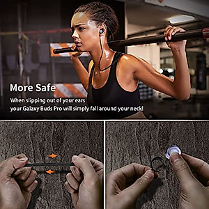 Alquar for Galaxy Buds Pro Strap, Soft Silicone Special Anti-Skid Design Sports Anti Drop Anti Lost Strap Lanyard Accessories ONLY Compatible with Samsung Galaxy Buds Pro Earbuds Neck Rope Cord-Black