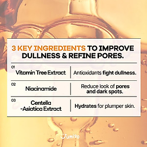 JUMISO All Day Vitamin Serum, Brightening & Balancing Facial Serum 30ml, 1.01 fl oz, 86.14% of Vitamin Tree Extract, 20,000ppm of Niacinamide