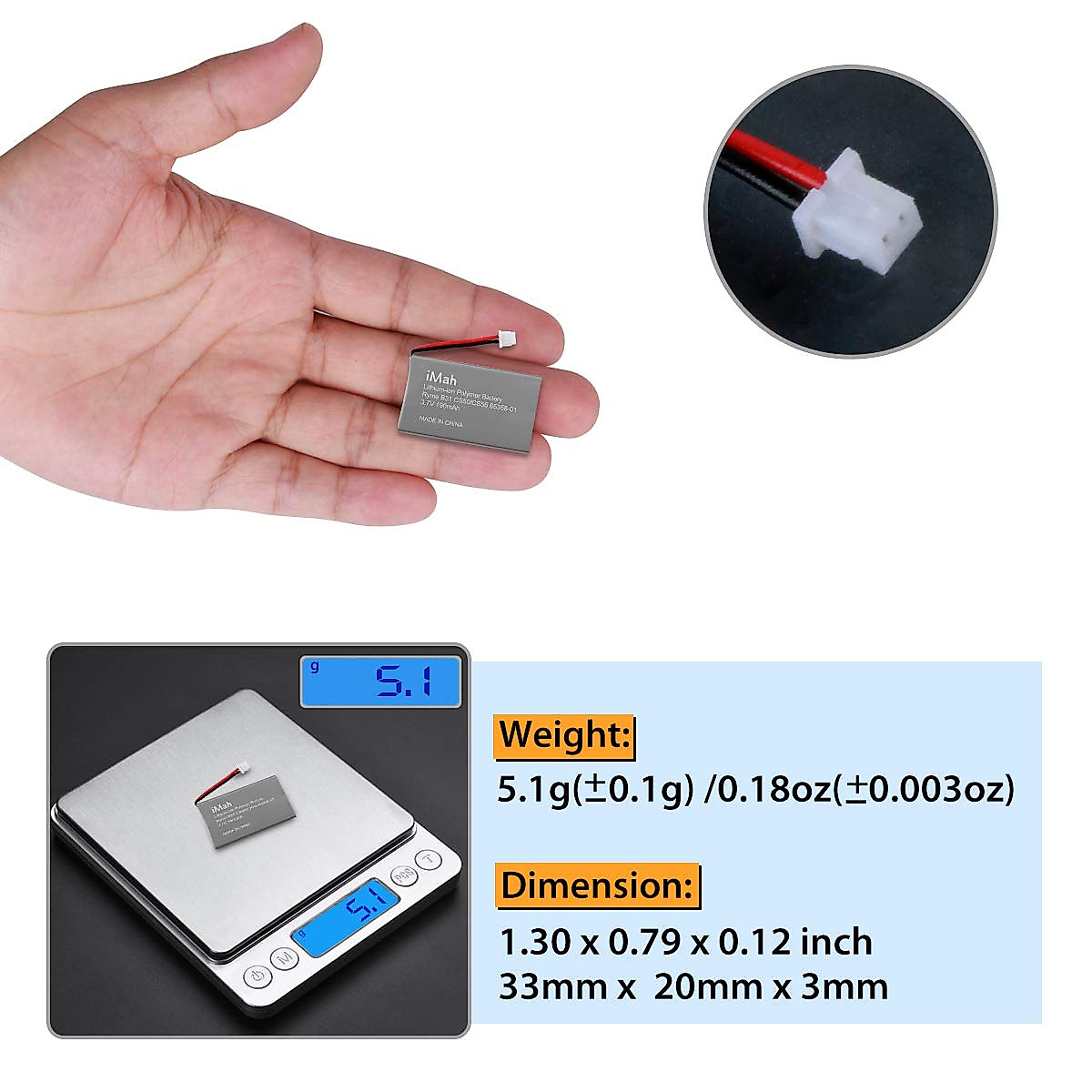 Replacement for Plantronics CS50/CS55 Headset Battery 65358-01 64327-01 64399-01 Compatible with Plantronics CS510 CS520 Savi W410 W420 W710 W720 Wireless Headset CS60, Pack of 2