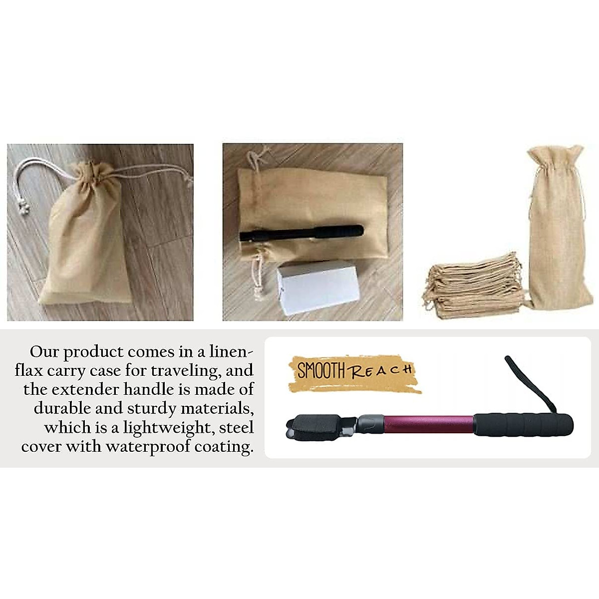 Universal Leg Shaving Extension Handle with Adjustable Length – Leg Hair Removal – Body Shaver Groomer – Pregnancy Razor Extension – Limited Mobility Tool – Use with Various Disposable Razors (Pink)