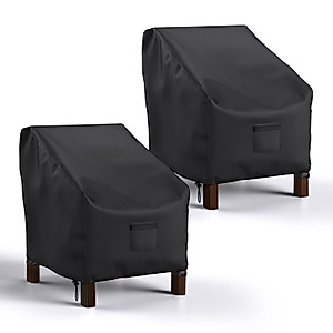 Mrrihand Patio Chair Covers Waterproof, Lounge Deep Seat Cover, Heavy Duty Outdoor Lawn Patio Furniture Covers (37" W x 40" D x 30" H - 2 Pack)