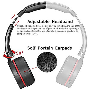 Bluetooth Wireless Over-Ear Headphones FM Stereo Radio Headset Micro SD Card Mp3 Player Built-in Lithium Battery and Microphone for PC/Cellphone/Travel/Work(Black)