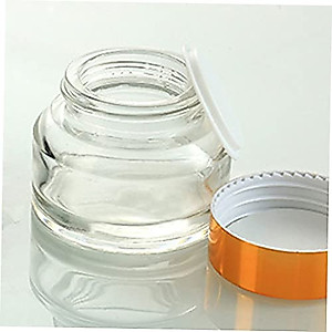 Lurrose 6pcs Container Jar Face With Bottles Facial Lip Up Lotion Glass Containers Makeup Ml Golden Small Mini Cosmetic Lids Creams Leak-proof Size for Make Shampoo Cream Samples Jars