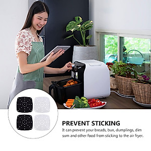 Hemoton 8 Pcs Air Fryer Pad Airfryer Air Fryers Round Steamer Liner Perforated Baking Pad Air Fryer Parchment Oven Steamer Patch Mat for Air Fryer Non-stick Mat Tray