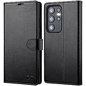OCASE Compatible with Galaxy S23 Ultra 5G Case Wallet, PU Leather Flip Folio Case with Card Holders RFID Blocking Kickstand [Shockproof TPU Inner Shell] Phone Case 6.8 Inch (2023) - Black