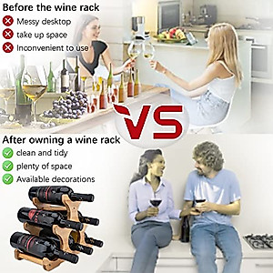 NAKAAOSIK Wine Racks Countertop, 6 Bottles, it is an Ideal Furniture Decoration Wine Rack to Organize The Wine on The Kitchen, Dining Table, Wine Cabinet