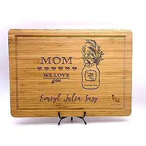 Personalized Gifts for Mom Kitchen, Cutting Board, Custom Engraved Serving Platter, Customized Mom and Grandma Gift, Decor for Mother's Kitchen, Engraved Kitchen Sign, Different Design Options